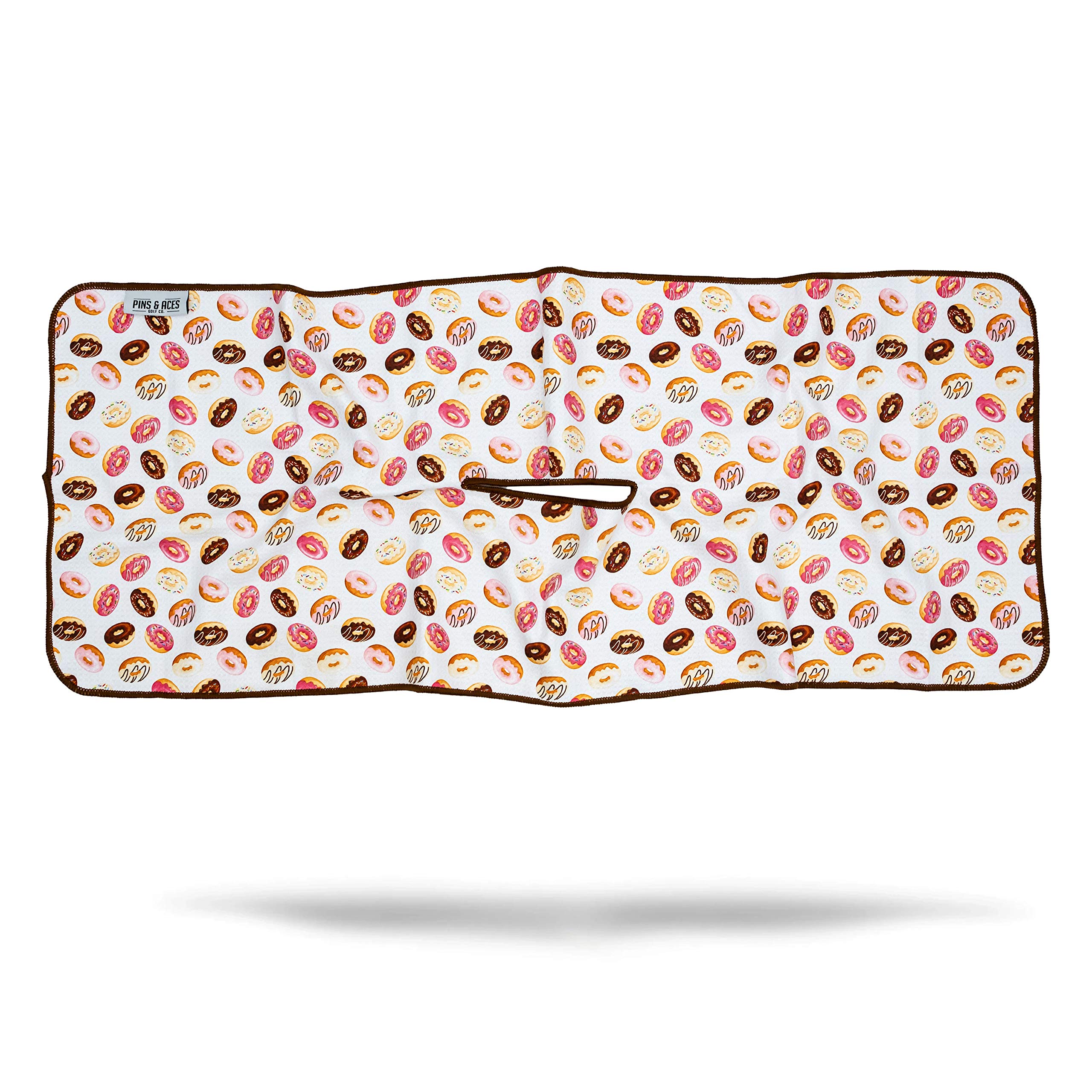 Pins & Aces Club-Slit Tour Towel - Lightweight, Super Absorbent Premium Microfiber Golf Towel - Add Style & Customize Your Golf Bag (Flower Power)