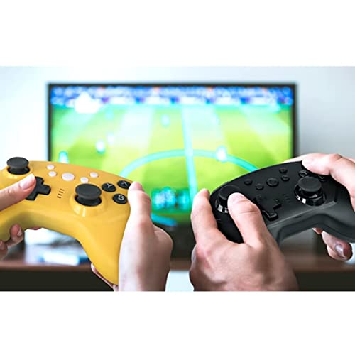 Wireless Controller Built-in 600mAh Rechargeable Batter Compatibility for Nintendo-Switch, Wired PC and P3, with Type-C Charging Port (Yellow)