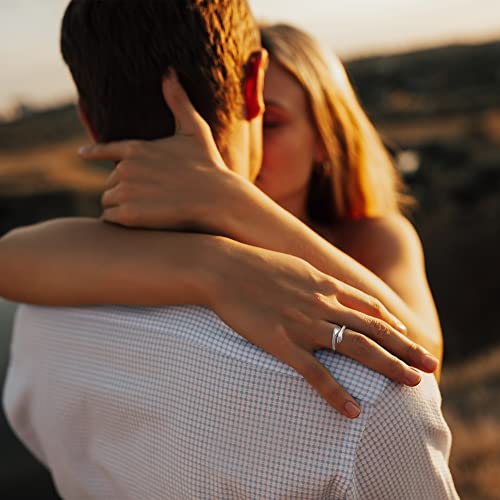 Spire Designs S925 Sterling Silver Hug Ring - Adjustable Hand Ring for Mother Daughter Women and Men - Won’t Let You Go Hug Ring