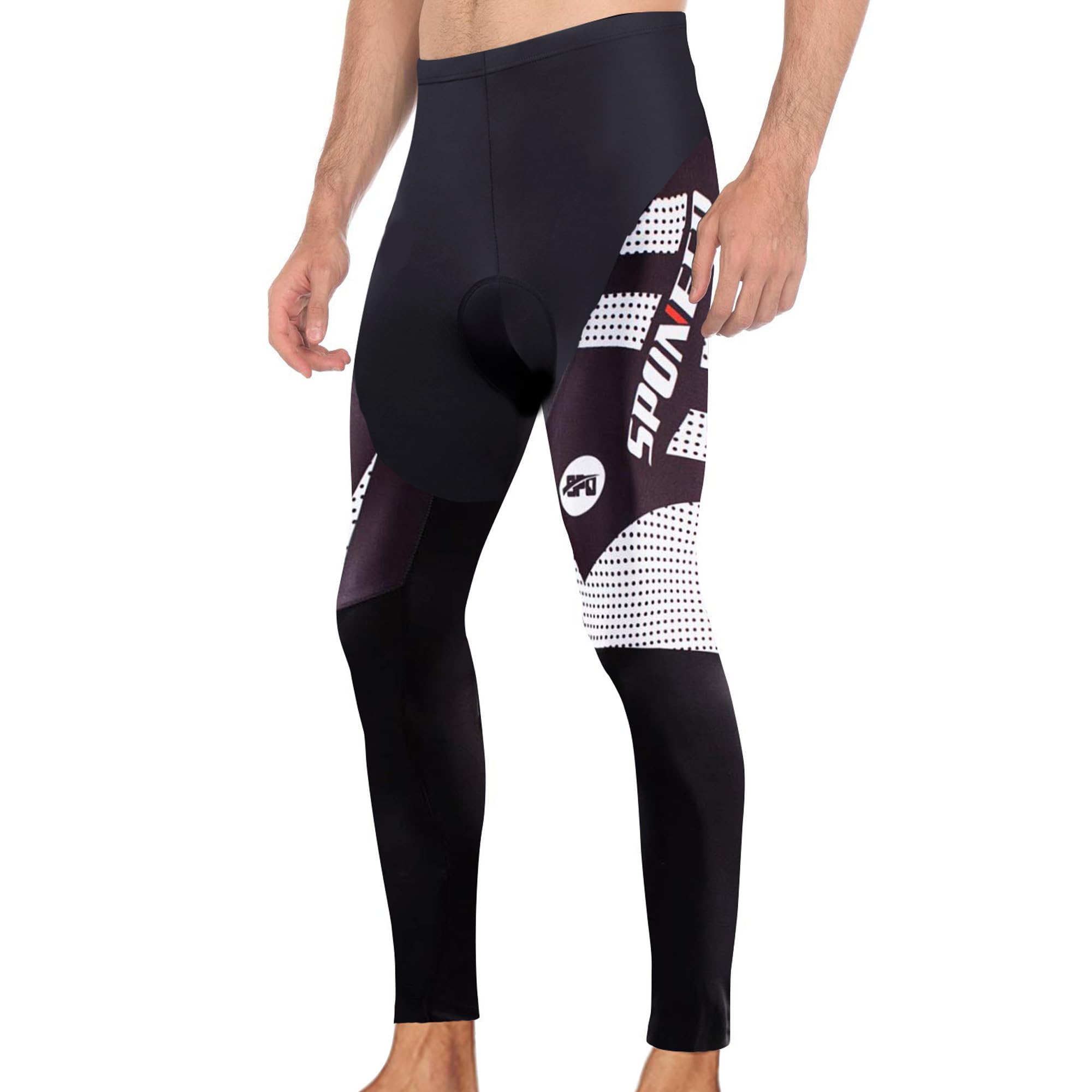 sponeed Cycling Padded Pants Men Stretchy Bicycle Bottoms for MTB Road Biking White XL