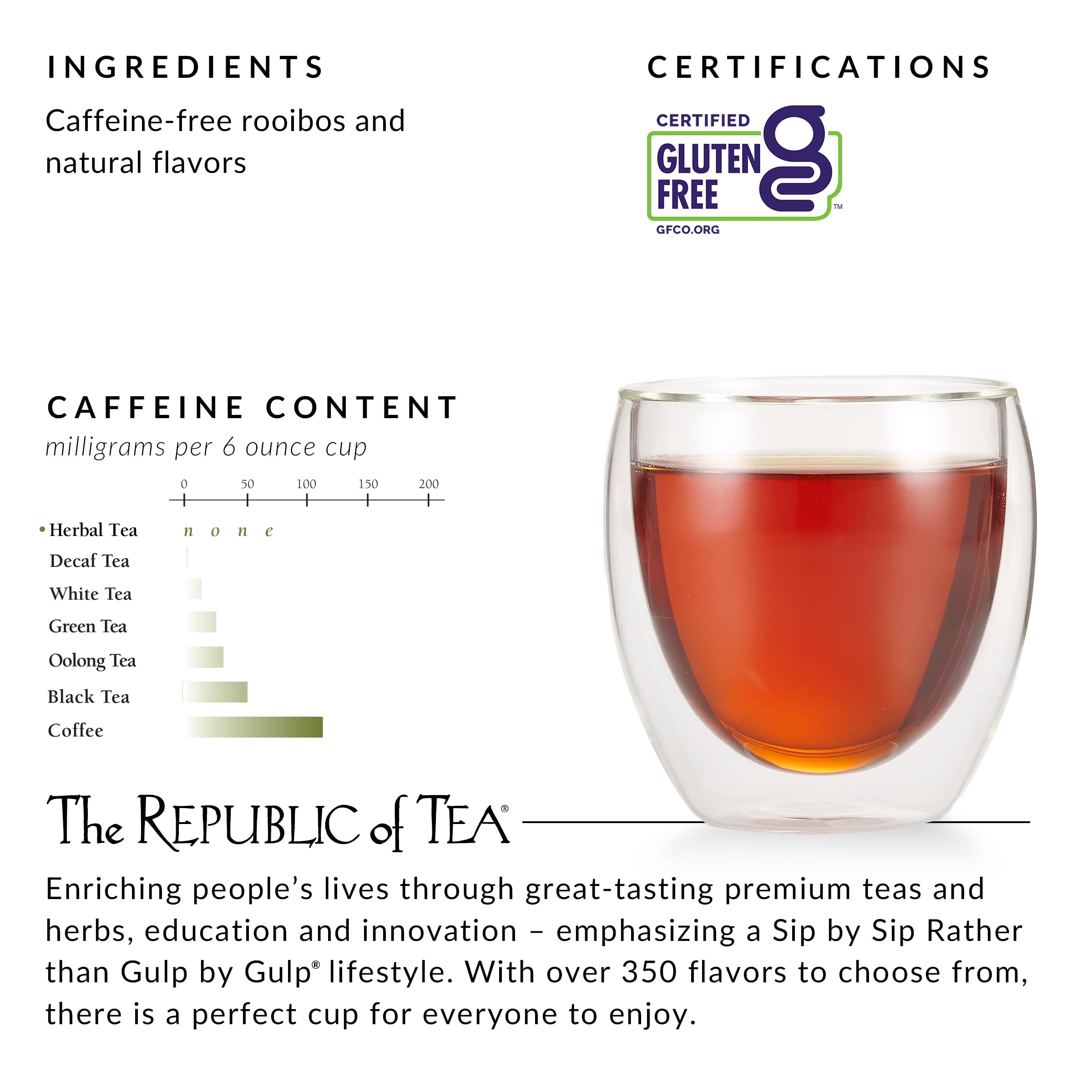 The Republic of Tea β Cinnamon Vanilla, Dream by the Fire Tea, 36 Tea Bags, Caffeine-Free