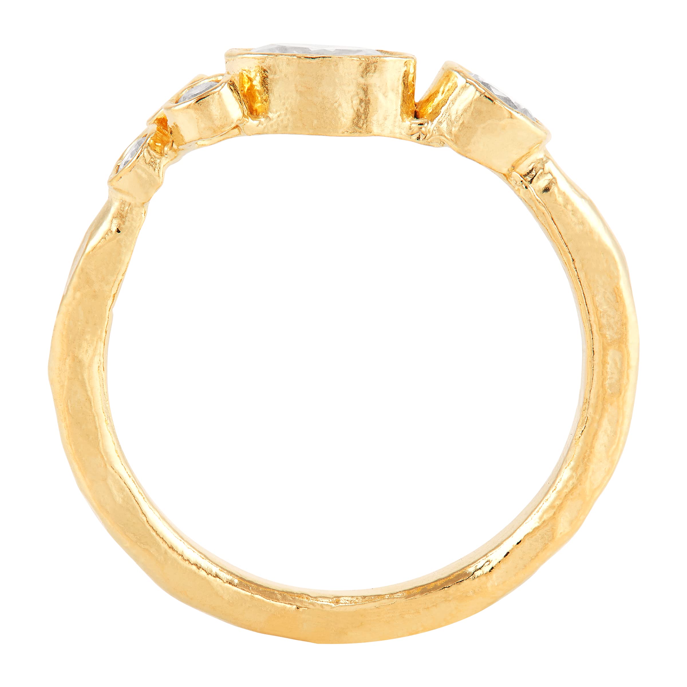 Silpada 'Well Round' Cubic Zirconia Ring in 14K Yellow Gold-Plated Sterling Silver, Size 11, Size 11
