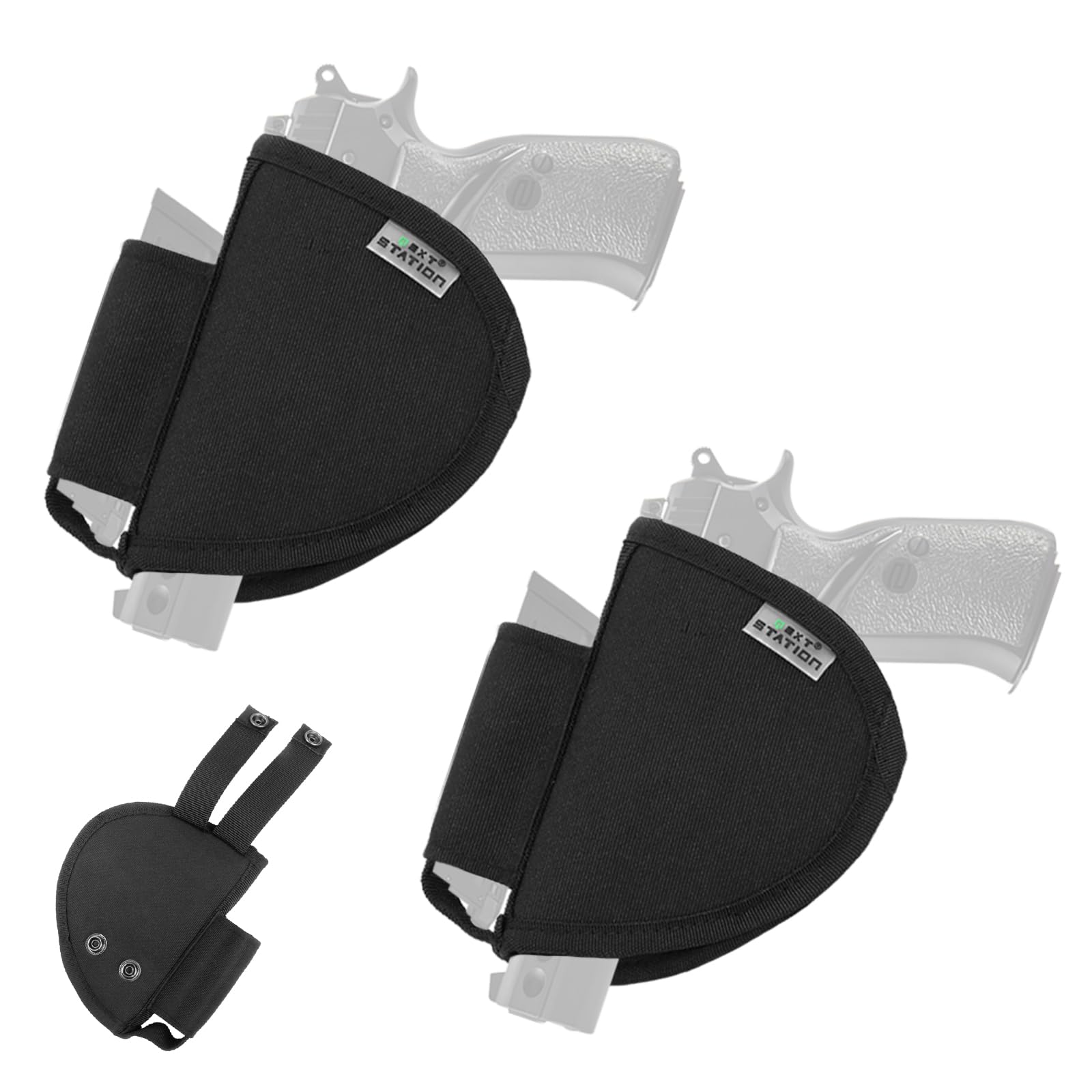 NEXT STATION Pistol Holster with Magazine Pouch,Gun Safe Pistol Holder for MOLLE Gun Safe Door Panel Organizer (2 Pack)