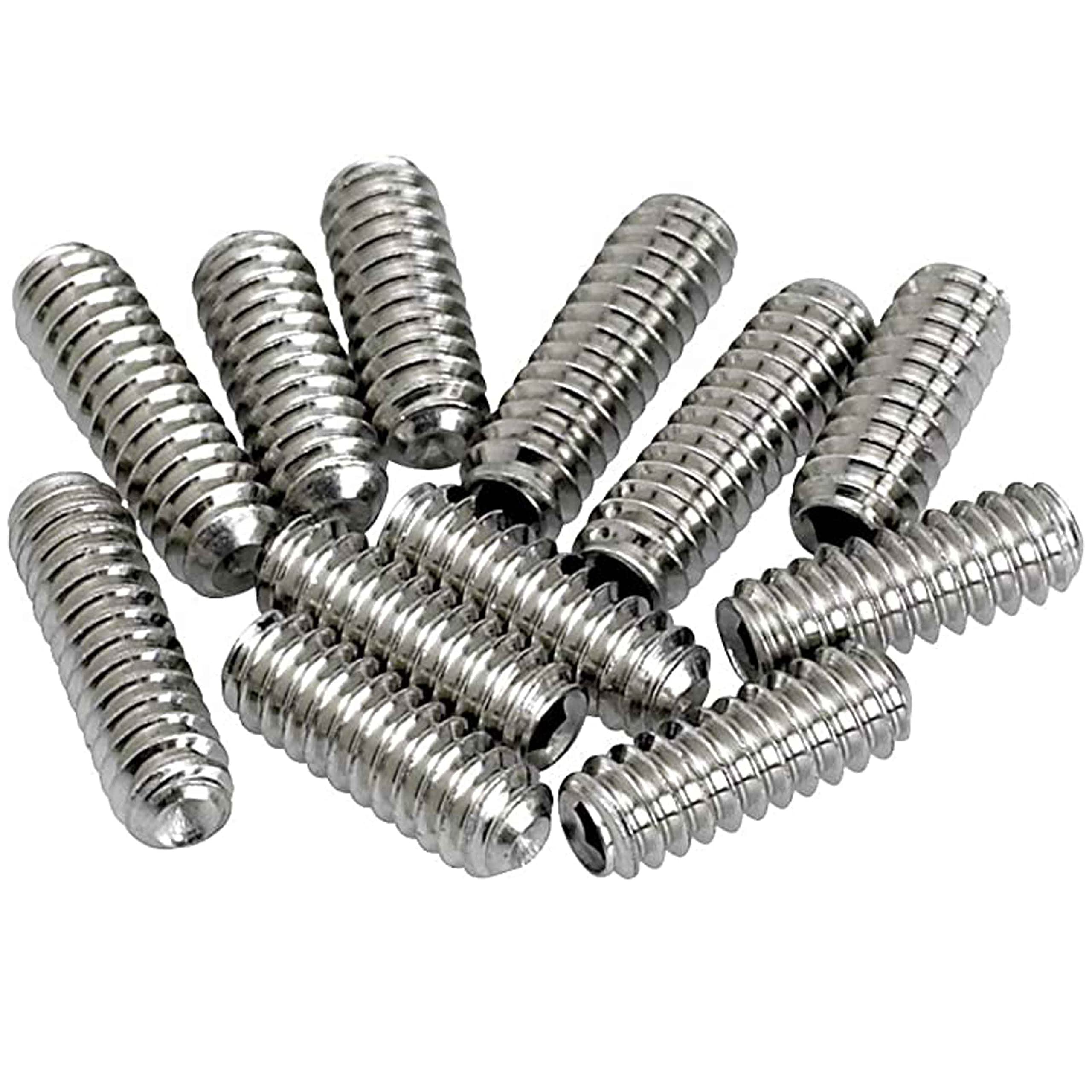 MonsterBolts - M3 x 6mm & 8mm Guitar Saddle Bridge Height Adjustment Screws Metric (MIM), Stainless Steel, 12 Pack