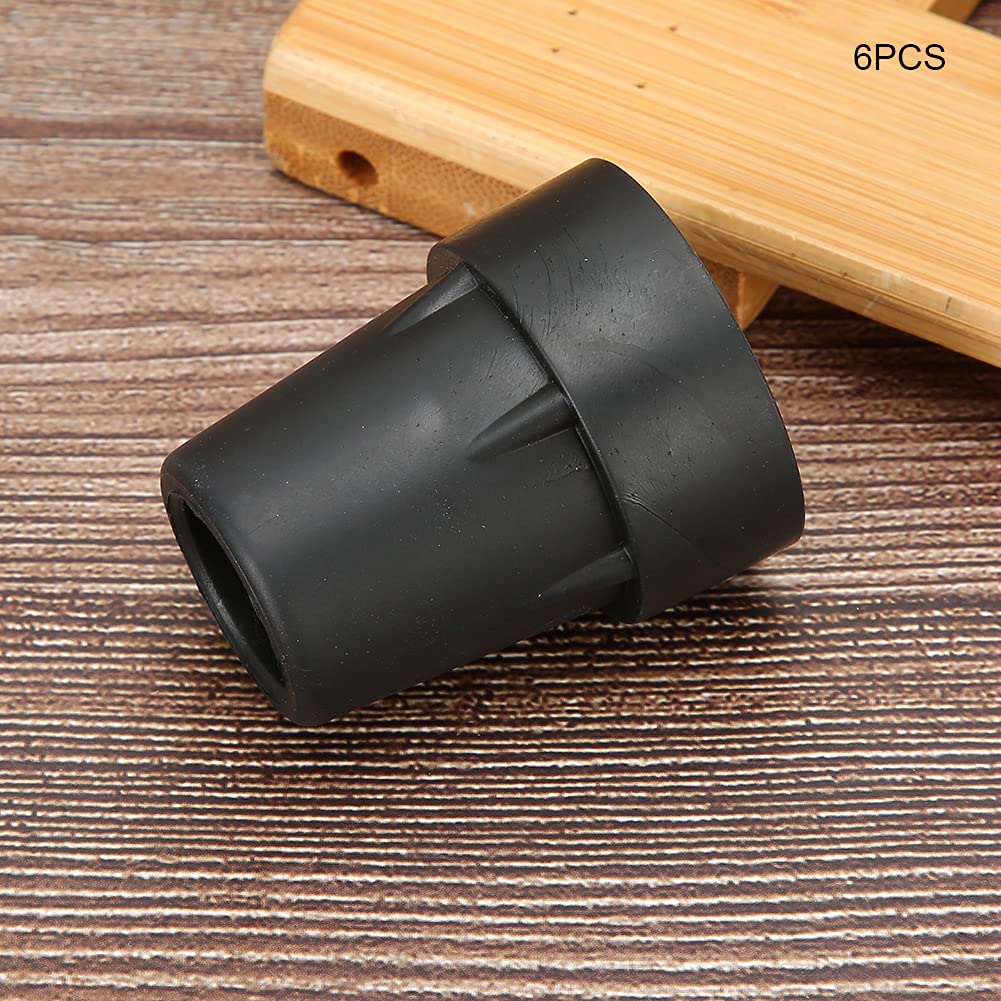Replacement Cane Tips, 6pcs 19mm Hole Diameter Hiking Cane Crutch Feet Tips Heavy Duty Non Slip Plastic Tips Trekking Pole Tips Replacement Pole Tip Protectors Fits Most Standard Hiking Poles