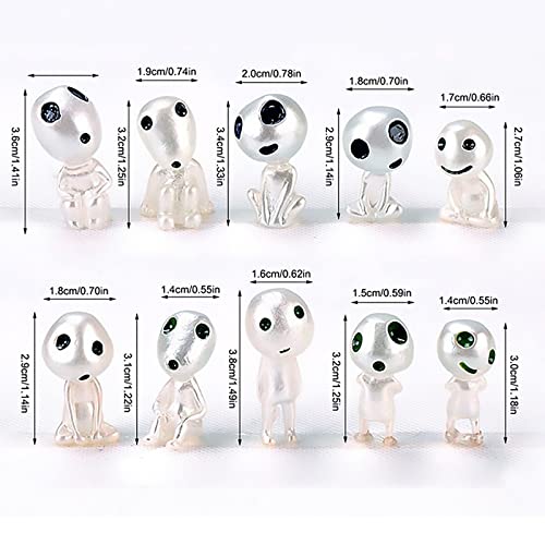 ZFFLYH Princess Mononoke Tree Spirits with Glow in The Dark Rocks and Tree Stump, 62Pcs Luminous Ghost Micro Landscape for Landscape Garden Decoration,Blue