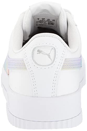 PUMA Carina Sneaker White Silver, 6 US Unisex Big Kid