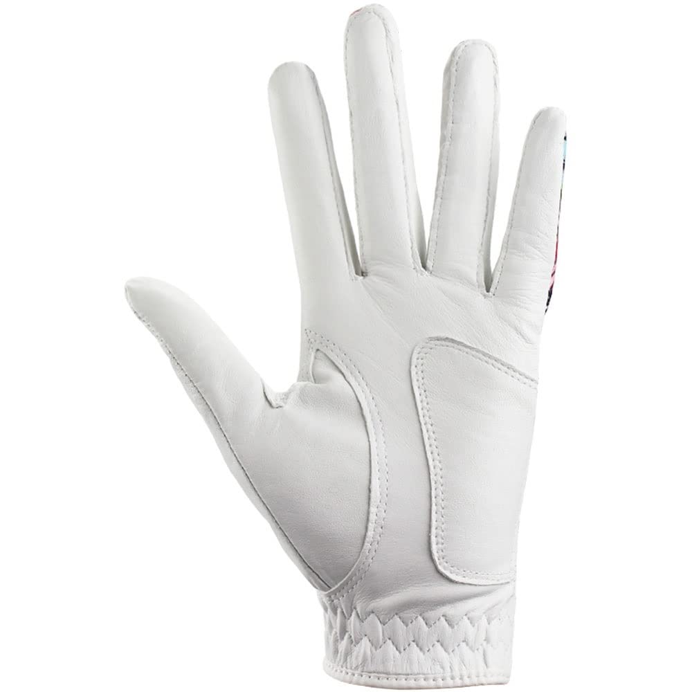 RNAGRET Golf Glove, Golf Gloves Pack 1 Pair Golf Gloves Women Left and Right Hand Leather Non-Slip Colorful Fabric Breathable Soft Sports Gloves (Size : 18 Small)