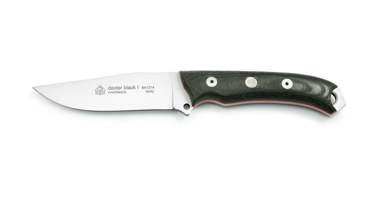 PUMA IP Dexter Black 1 Micarta Spanish Made Hunting Knife with Leather Sheath