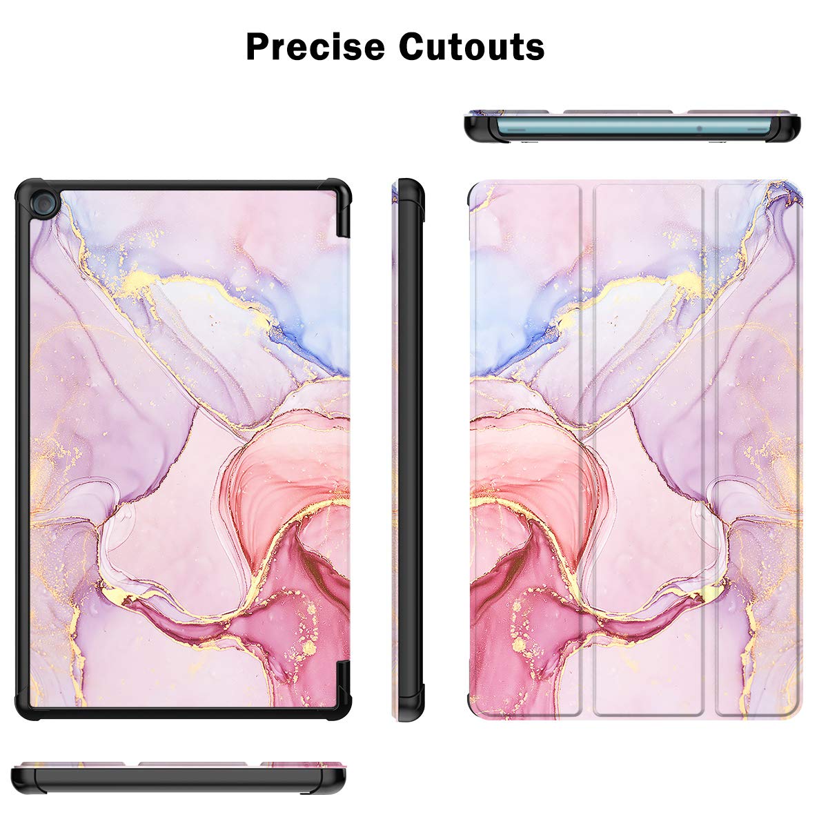 PIXIU Case for All-New Amazon Fire HD 10 Tablet (7th Generation and 9th Generation, 2017 and 2019 Release) - Slim Folding Stand Cover with Auto Wake/Sleep for 10.1 Inch Tablet