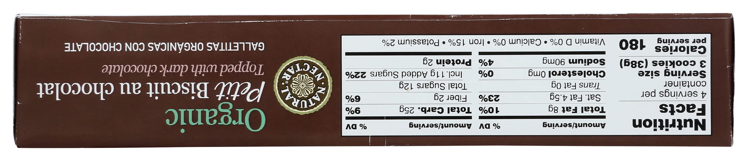 NATURAL NECTAR Organic Dark Chocolate Biscuits, 5.29 OZ