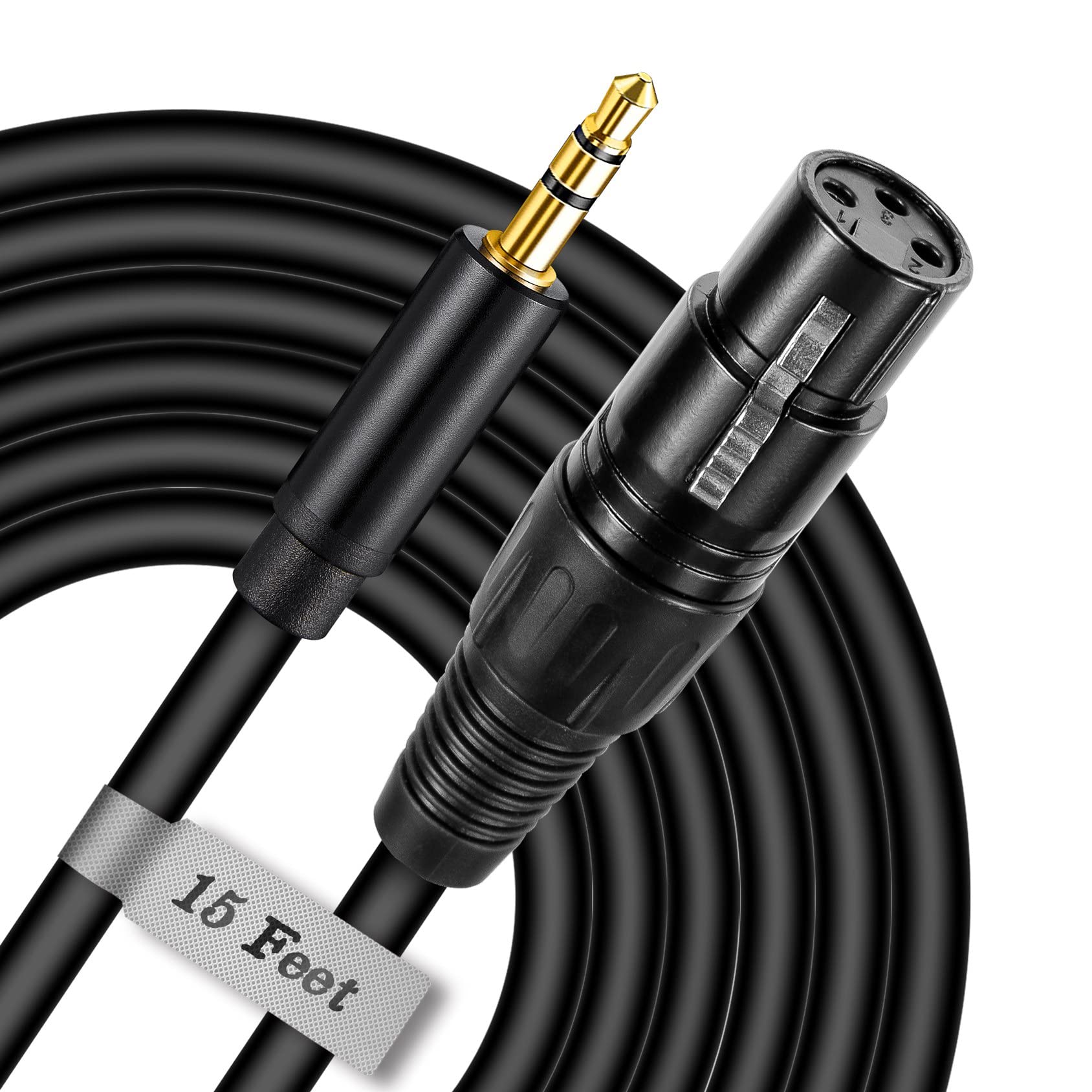 Sound harbor XLR Female to 3.5mm Microphone Cable, XLR to 1/8 Inch Female Patch Cables 15 Feet