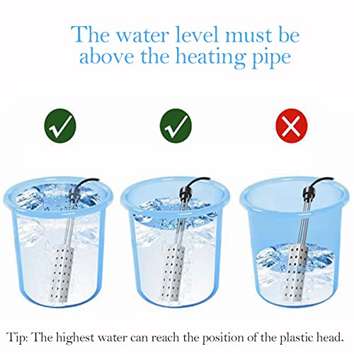 πΌπππππ
π 1500W Electric Immersion Water Heater for Bathtub/Hot Tub/Inflatable Pool, Stainless Steel Submersible Bucket Heater with Temperature Controller, Rapid Heat 5 Gallons Water in Minutes