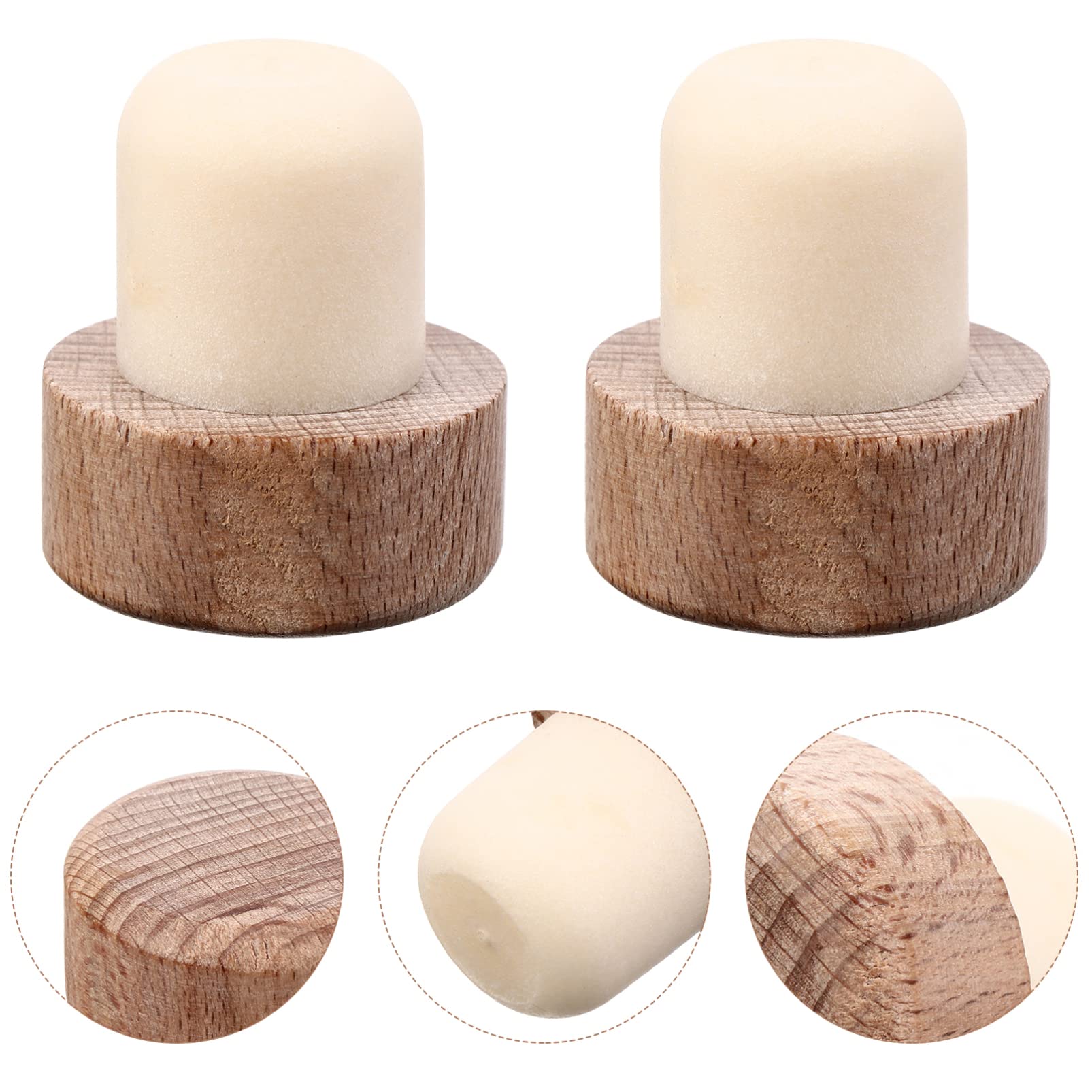 Wine Bottle Stopper 6 Pcs- Natural Soft Wooden Wine Stoppers for Wine Bottles- T Shaped Wine Corks Replacement Corks for Wine Beer Bottle, Glass Bottles, DIY Craft wine saver wine bottle stopper