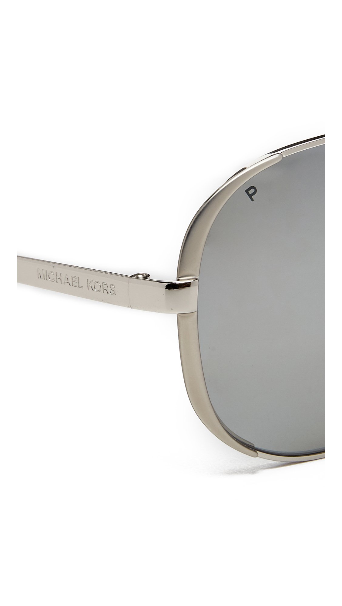 Michael Kors Women's Classic Polarized Pilot Sunglasses, Silver (Silver-Silver Mirrored polarised 1001z3), Large (Herstellergröße: 59)