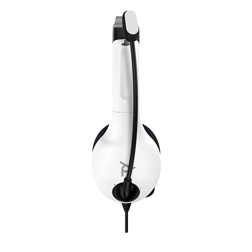 PDP LVL30 Wired Headset with Single-Sided One Ear Headphone for PlayStation, PS4, PS5 - Mac, Tablet Compatible - Noise-Cancelling Mic - Lightweight, Cool Comfort, Great for Gaming , School and Remote Work - White