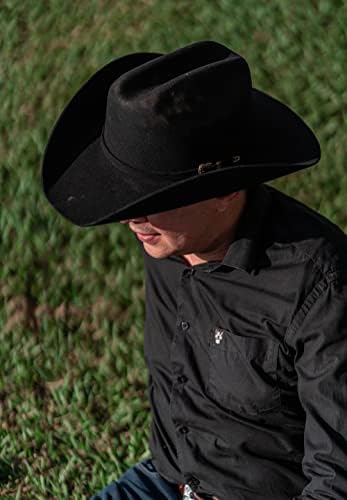 Western Cowboy Hat for Men Women Classic Roll Up Fedora Hat with Buckle Belt(Size:Medium)