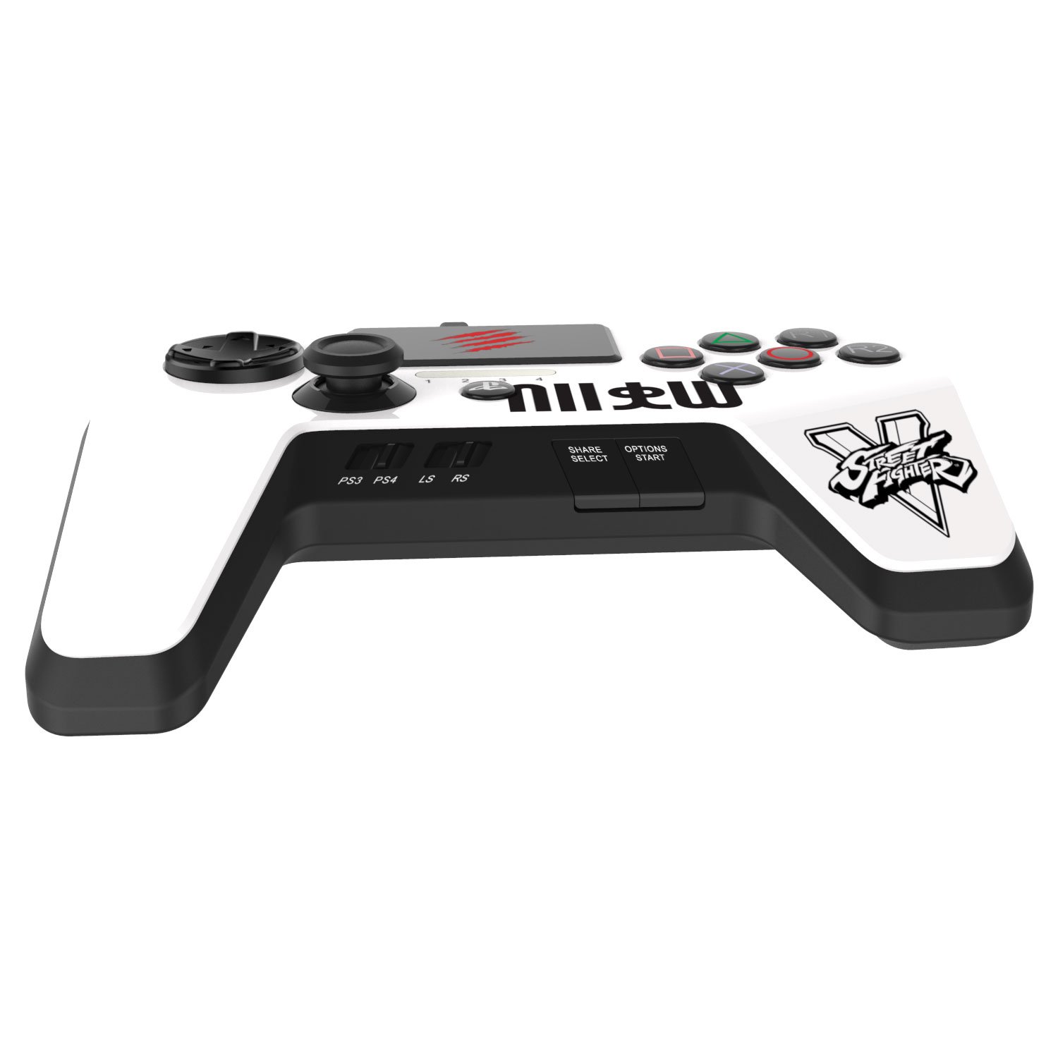 New Improved D-Pad - Mad Catz Street Fighter V FightPad PRO for PlayStation4 and PlayStation3 - White - PlayStation 4