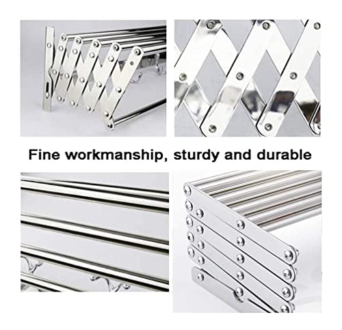 XMCX Wall Mounted Laundry Drying Rack 304 Stainless Steel 5 Rods Collapsible Dryer Towel Rack Home Folding Washing Line Clothes Airer Easy Storage for Indoor Outdoor (Size : 120cm/47.2in)