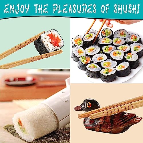 Sushi Making Kit, 22 Pcs Pro Sushi Kit Includes Bazooka Roller, Bamboo Mats, Avocado Knife, Sushi Knife, Chopsticks, Sauce Dishes, Rice Spreader & More All-in-One DIY Sushi Gift
