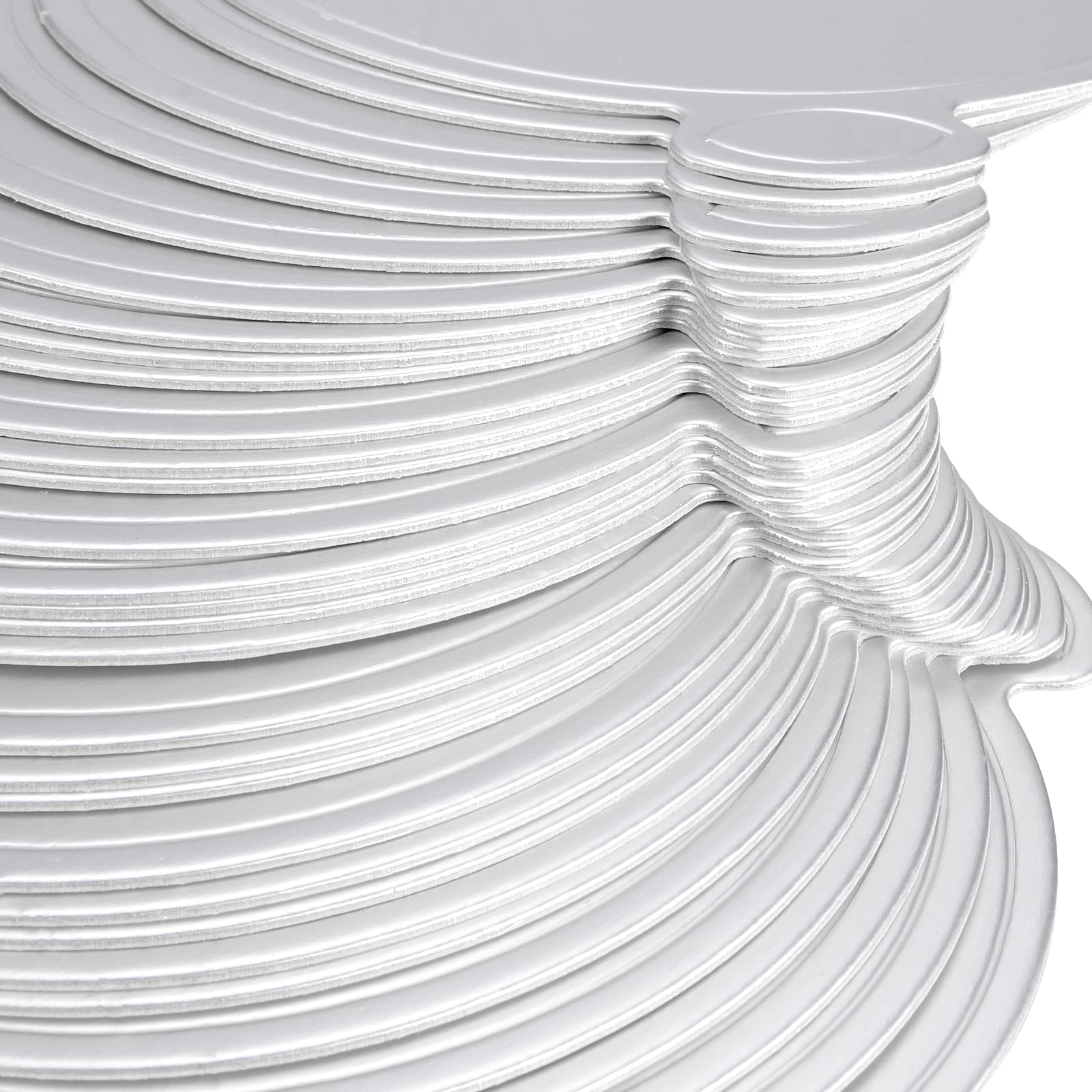 SEUNMUK 400 Pack 3.5 Inch Round Silver Cardboard Mousse Cake Base Mini Round Cake Base, Food Grade Grease-Proof Disposable Silver Cake Cardboard