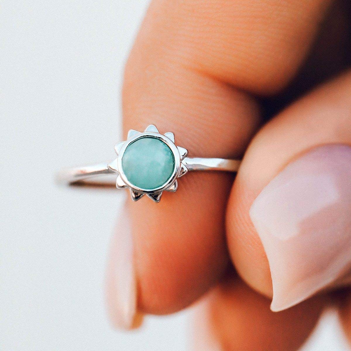 Pura Vida Silver Sunkissed Ring - Chalcedony Stone, Brass Base Band - Size 9