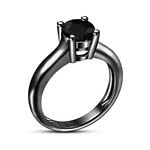 TVS-JEWELS Round Cut Black Simulated Diamond 14k Black Gold Plating Over 925 Sterling Silver Bridal Engagement Wedding Ring Size 5-12