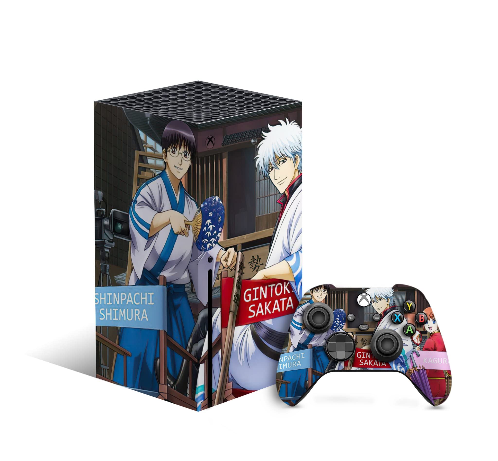Silver Souls Anime TV Series Gintoki Vinyl Skins for X-box-Series-X, Wrap Decal Cover Stickers for X-box-Series-X Console Controller
