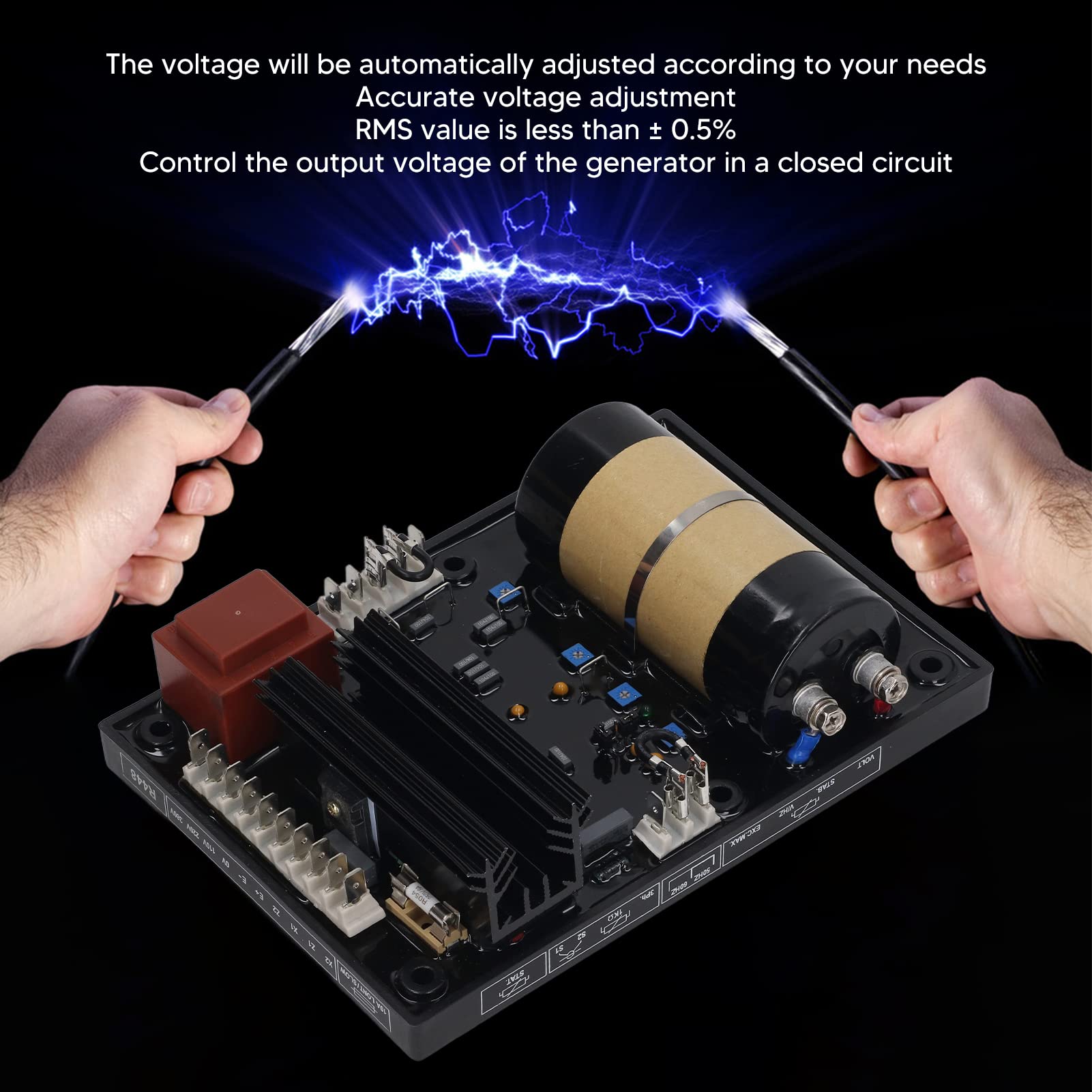 Mothinessto Generator AVR, Generator Volt Control Regulator 70‑140VAC Accurate Controlling Easy Installation Compact for Replacement