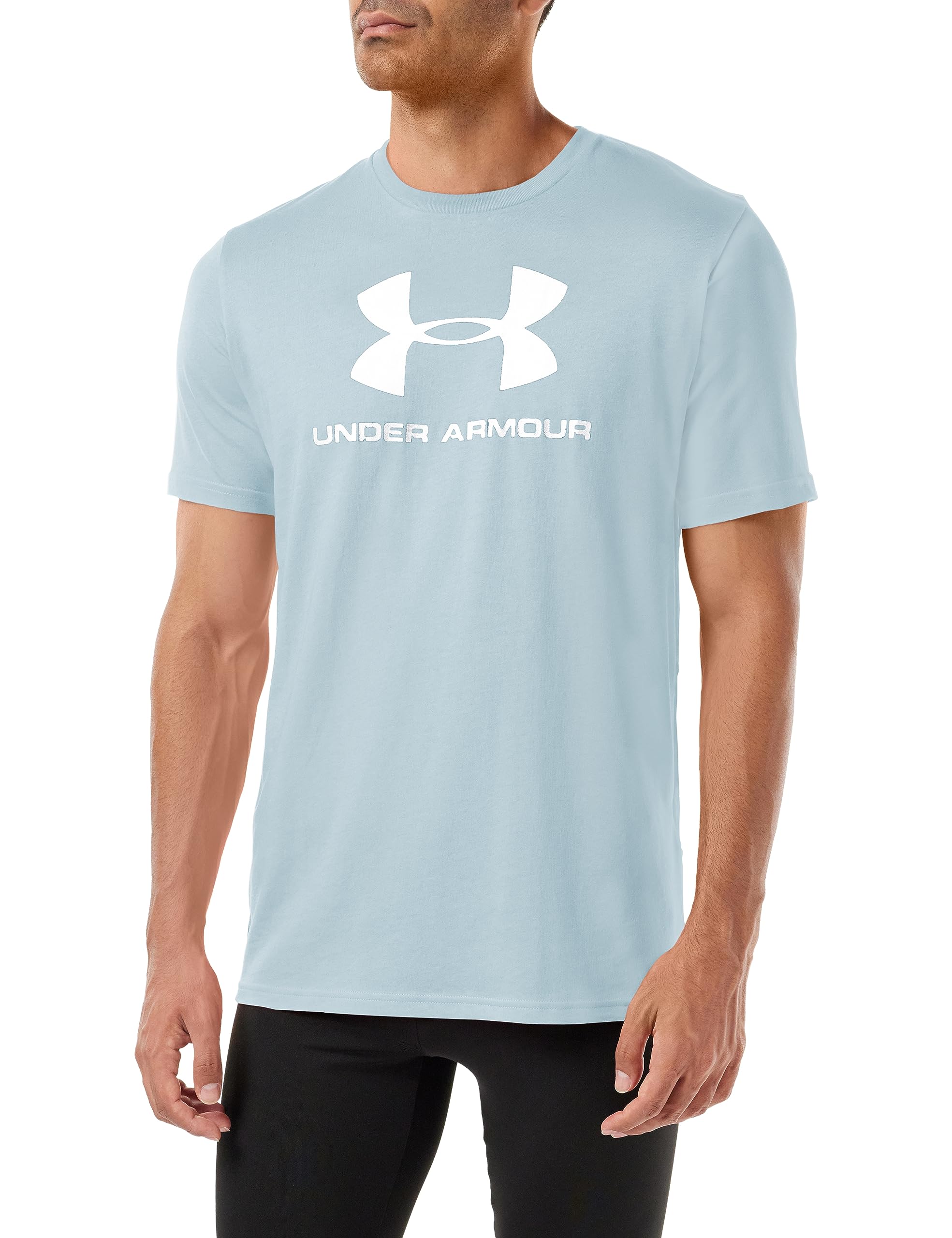 Under Armour Men's Sportstyle Logo Short Sleeve T-Shirt, (465) Harbor Blue / / White, X-Large