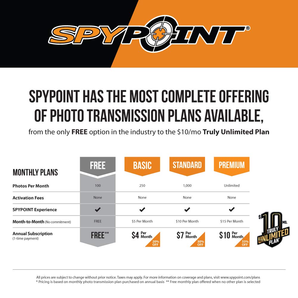 SPYPOINT Link S Dark (US) Cellular Trail Camera 12MP Photos and HD Video, 4G/LTE Photo Transmission, Fastest Trigger Speed Available 90ft Flash Range, 110ft Detection Range