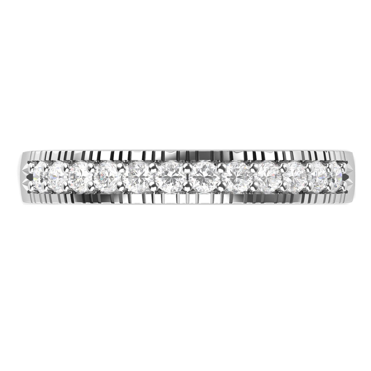 Metal Factory Sz 7 Sterling Silver 925 CZ Cubic Zirconia Wedding Band Ring