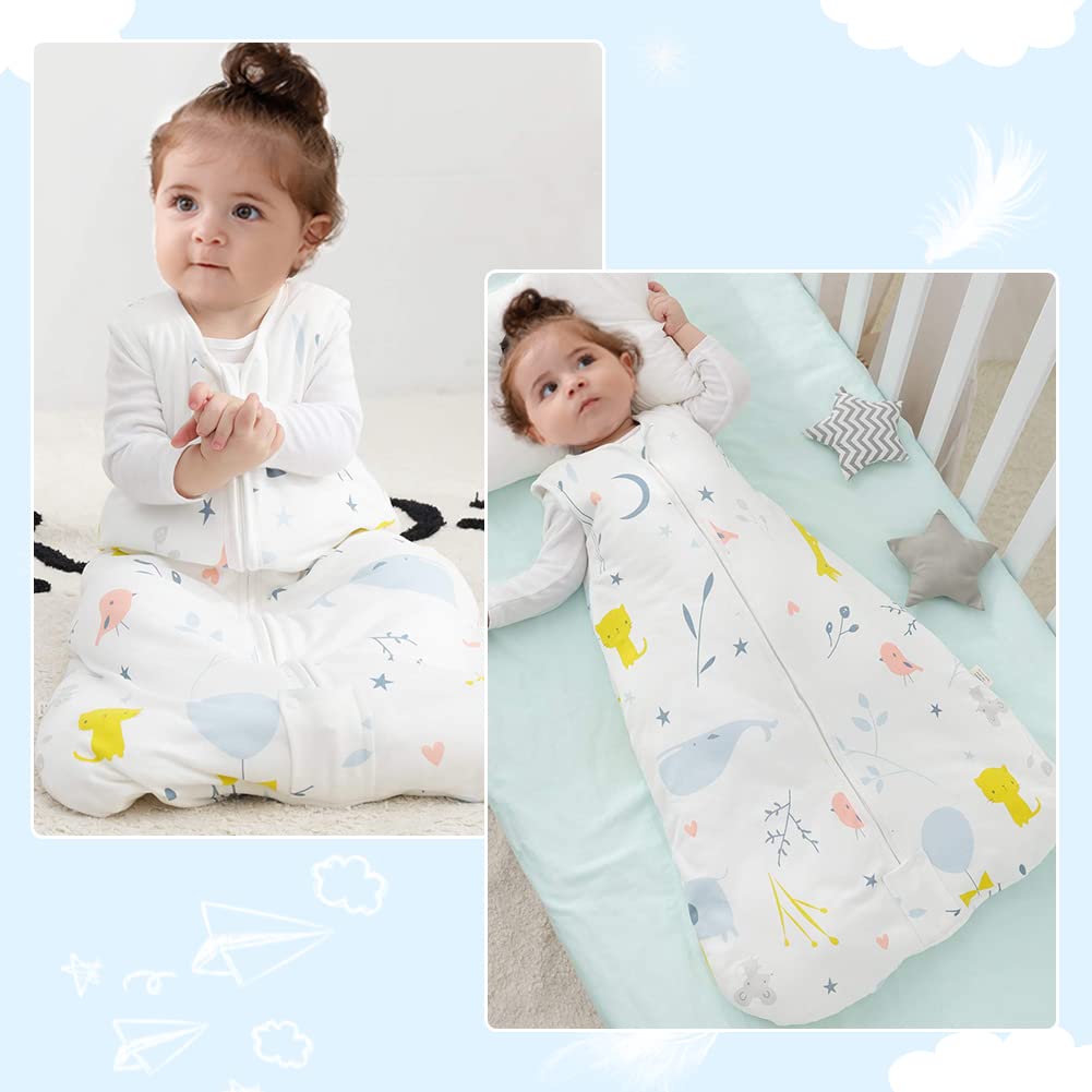 XIFAMNIY Tog 2.5 Baby Newborn Sleeveless Sleep Sack Cotton Wearable Blanket Swaddle Bag for Winter 0-24M