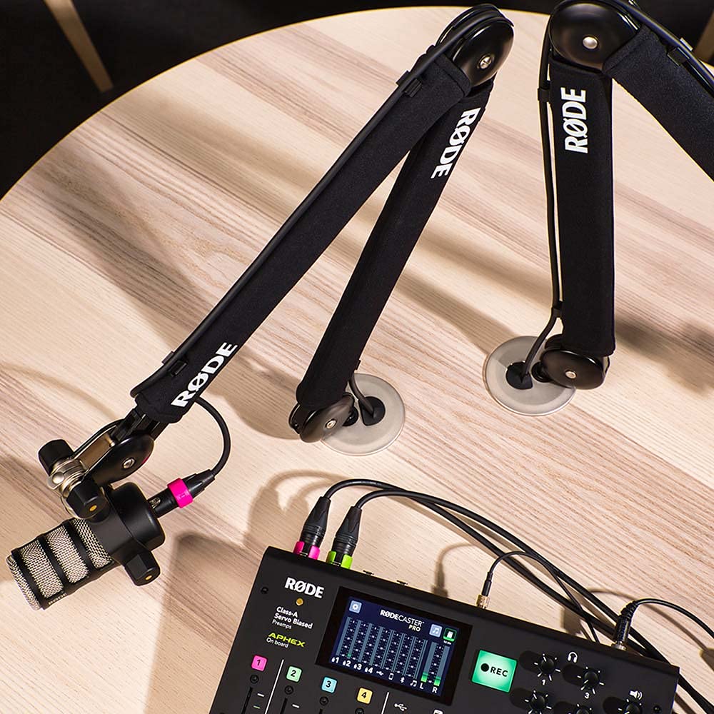 Rode PSA1+ Pro Studio Boom Arm for Podcasting and Streaming with Professional Grade XLR Cable and StreamEye Polishing Cloth
