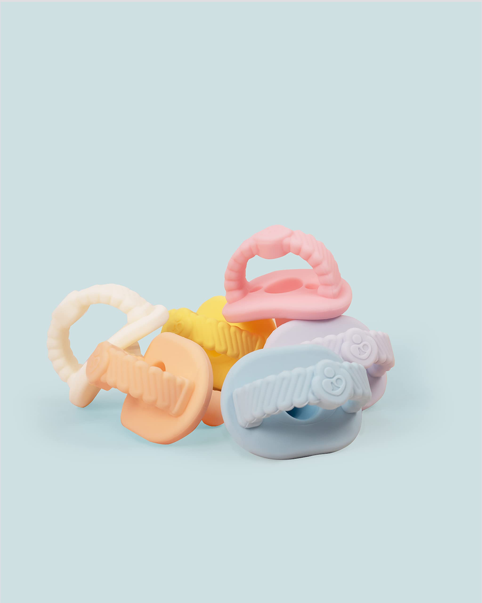 NatureBond Baby Silicone Pacifiers (2 Packs) + Pacifier Case | Soothie Pacifier 6-18 Months | Blue & Cream | BPA-Free Food Grade Silicone Binkies, Baby Boy Pacifier, Chupones para Bebes