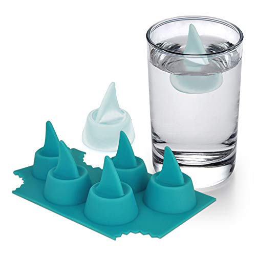 Sharks in My Glass! Silicone Shark Fin Ice Cube Tray Blue