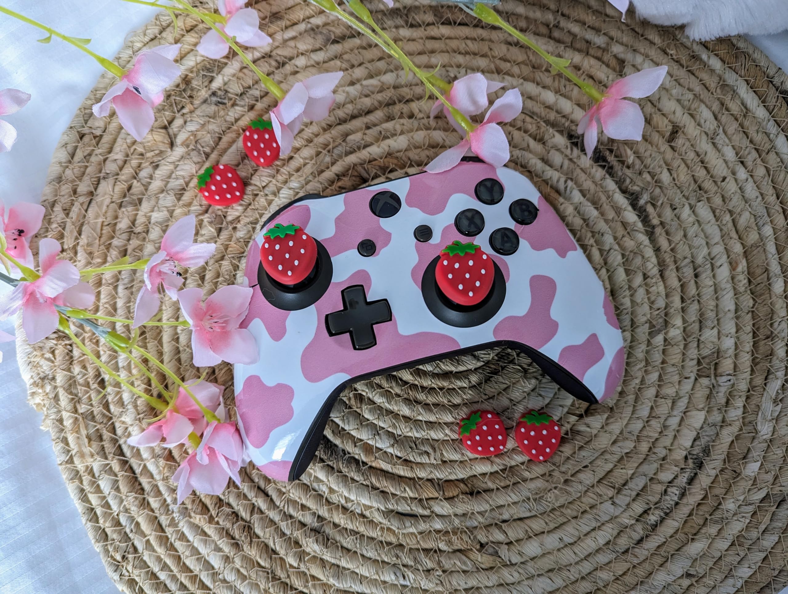 ZOOMHITSKINS Controller Skin Compatible with X1 S and X1 X, Vinyl Sticker Technology, Cow Milk Pink Cute White Dairy Farm Pastel, Durable, 1 Skin, Made in The USA