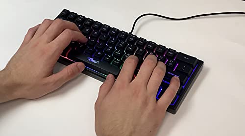 ROGUE Silent 60% Gaming Keyboard, RGB Backlit Ultra-Compact Mini Keyboard, Quiet Ergonomic Water-Resistant Mechanical Feeling Keyboard for PC, MAC, PS4, Xbox ONE