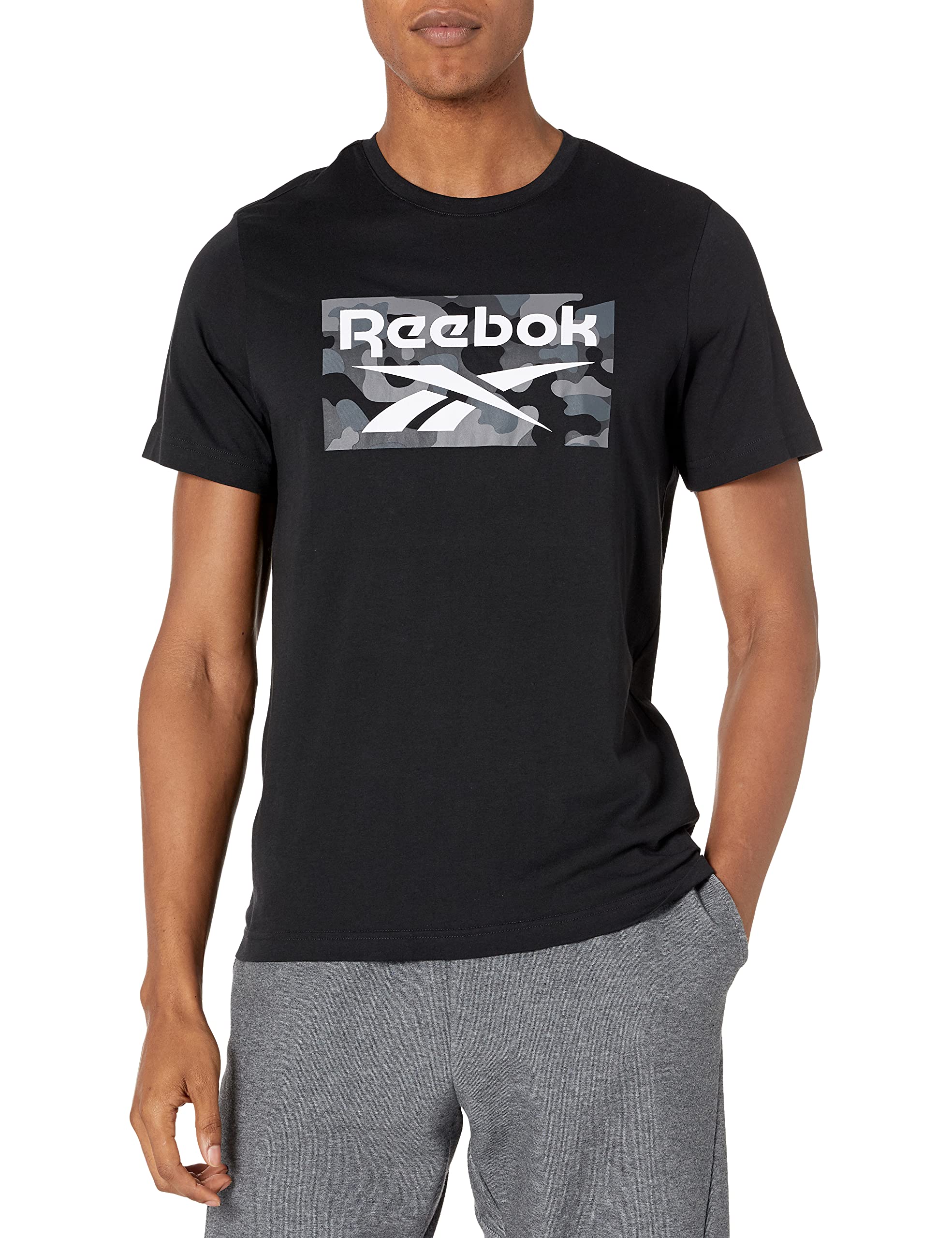 Reebok Men's Standard Identity Big Logo Tee, Blue Slate, Large