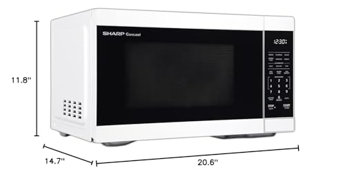 SHARP ZSMC1161HW Oven with Removable 12.4" Carousel Turntable, Cubic Feet, 1000 Watt Countertop Microwave, 1.1 CuFt, White