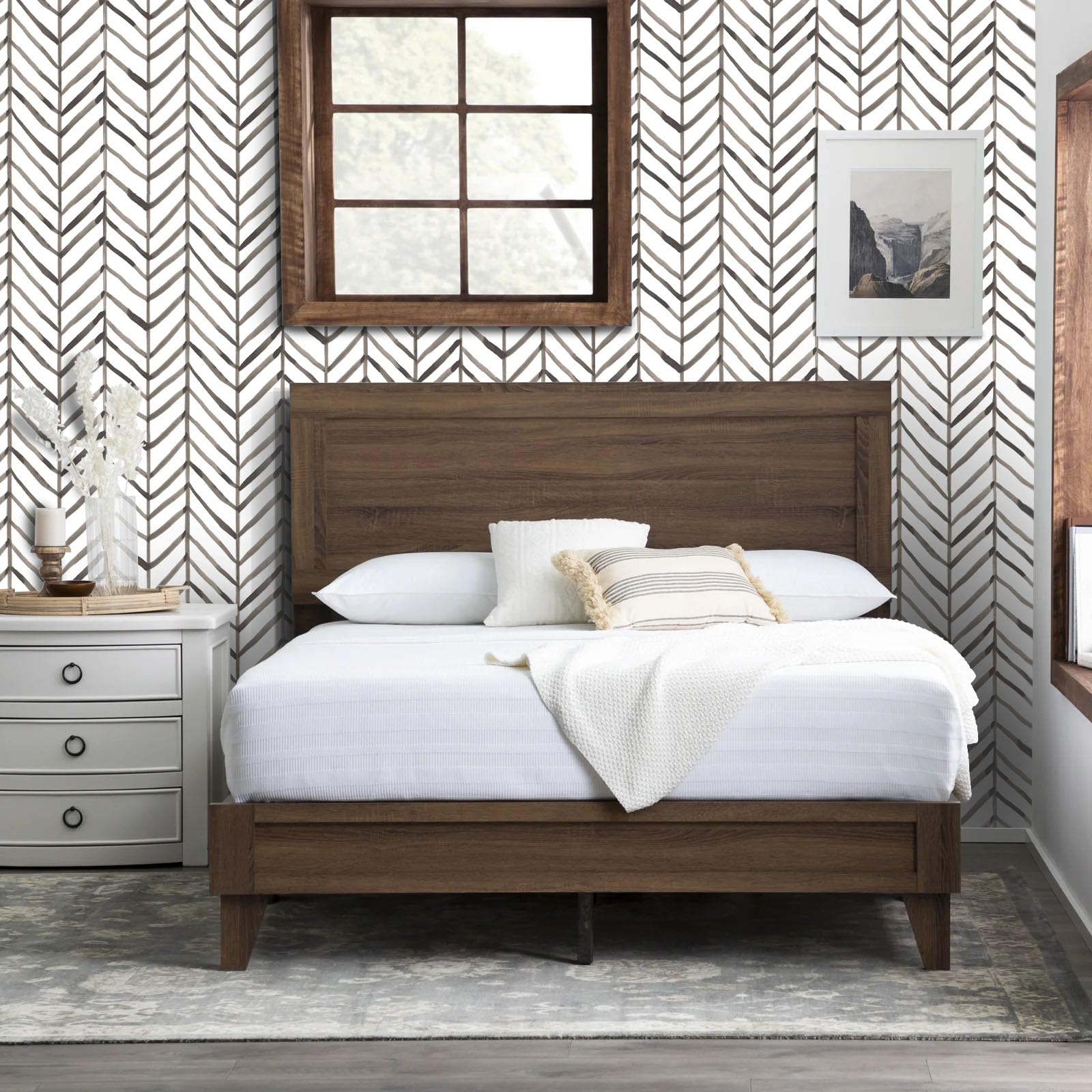 Naphite Black and White Wallpaper Peel and Stick Wallpaper for Bedroom Bathroom Self Adhesive Removable Wallpaper Boho Contact Paper for Cabinets Modern Stripe Wallpaper Vinyl Waterproof 17.7βΓ118β