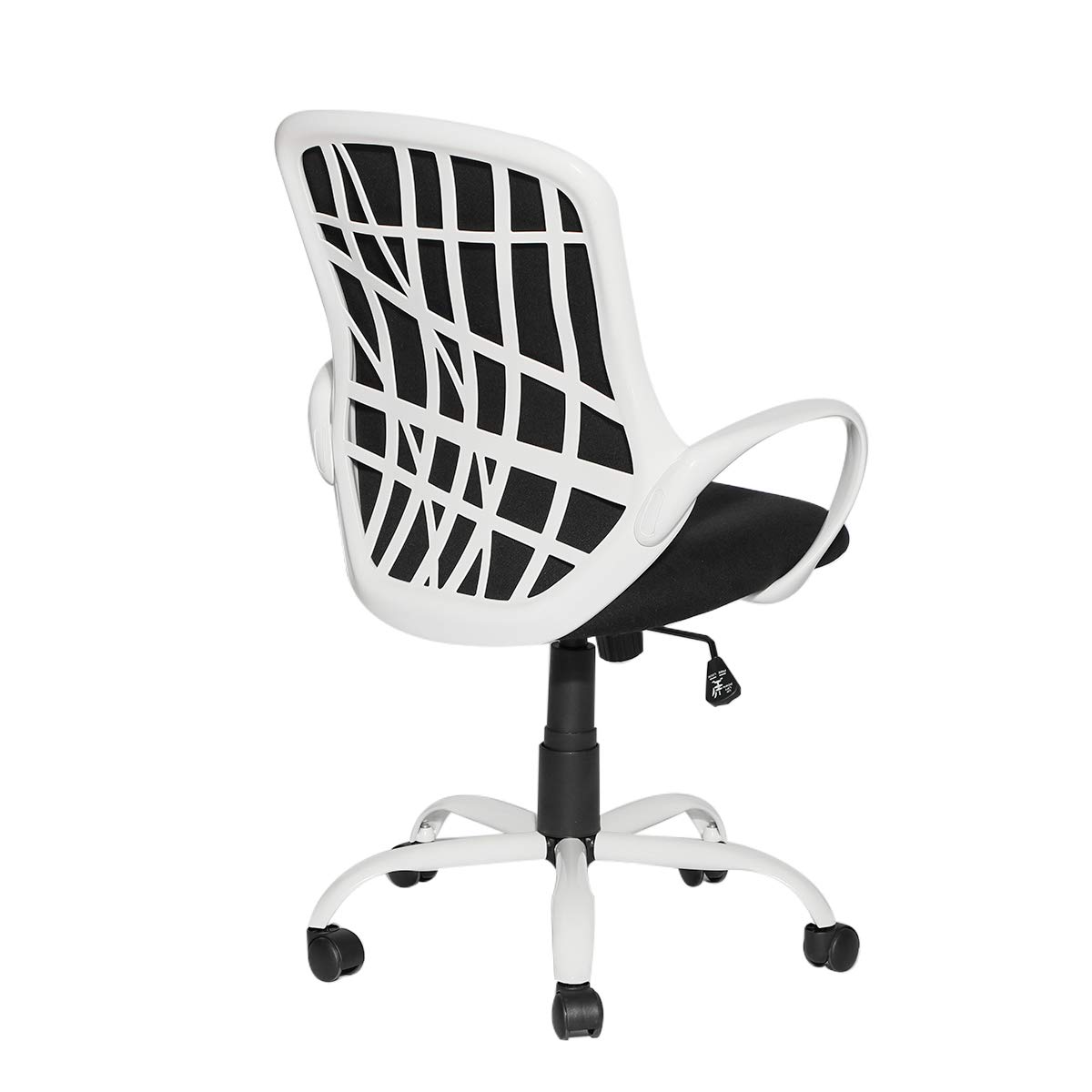 Office Chair Computer Desk Chairs with Wheels Ergonomic Small Desk Chair for Teens Home Office Task Chair Student Rolling Chair with Arms for Bedroom Study Chairs in White and Black