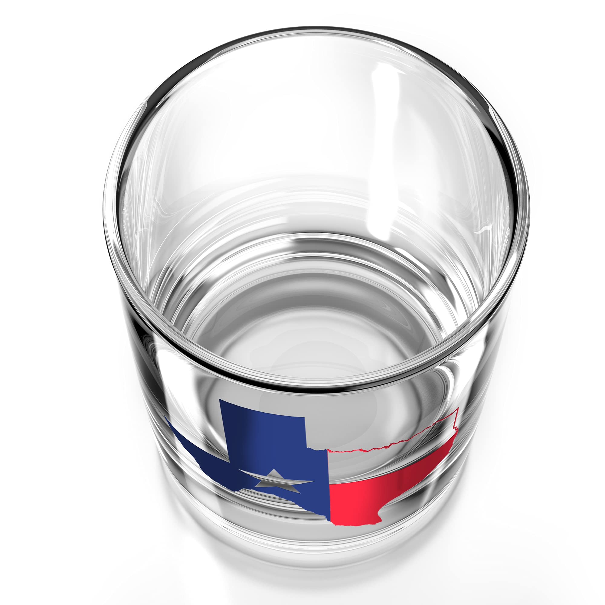 Texas Flag - Old Fashioned Whiskey Rocks Bourbon Glass - 10 oz capacity