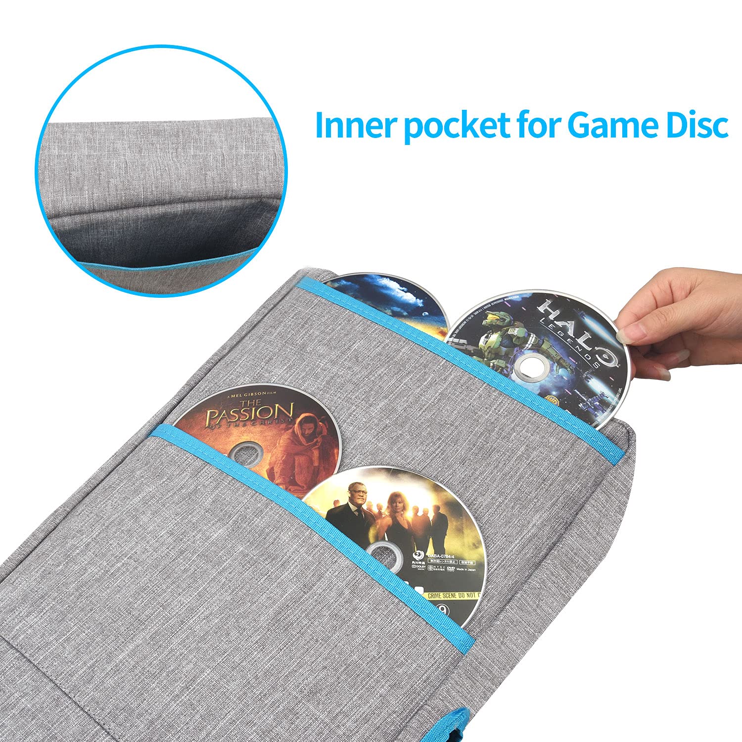 PS5 Dust Cover Protective Cover for Playstation 5 Console Digital Edition & Regular Edition Soft Neat Lining Dust Guard with Game Disc and Controller Storage Pocket (Gray)