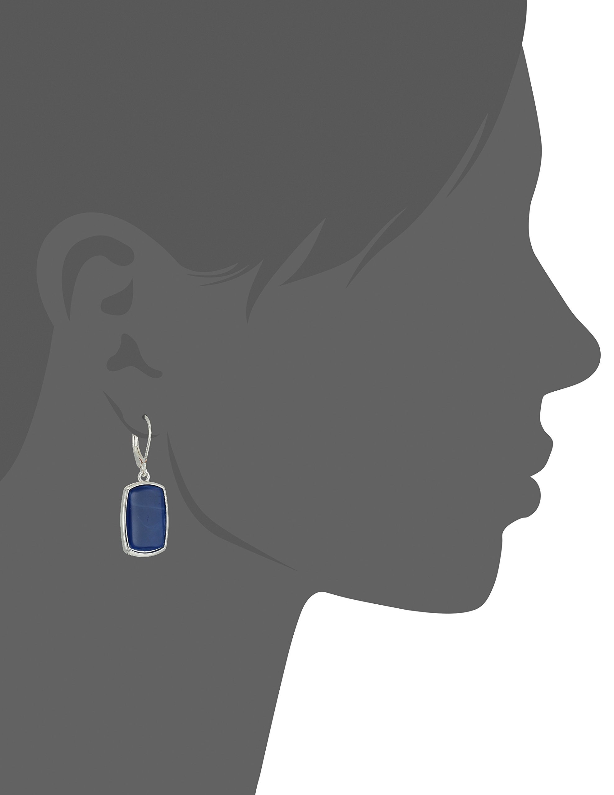 NINE WEST Women's Silvertone and Denim Large Drop Earrings