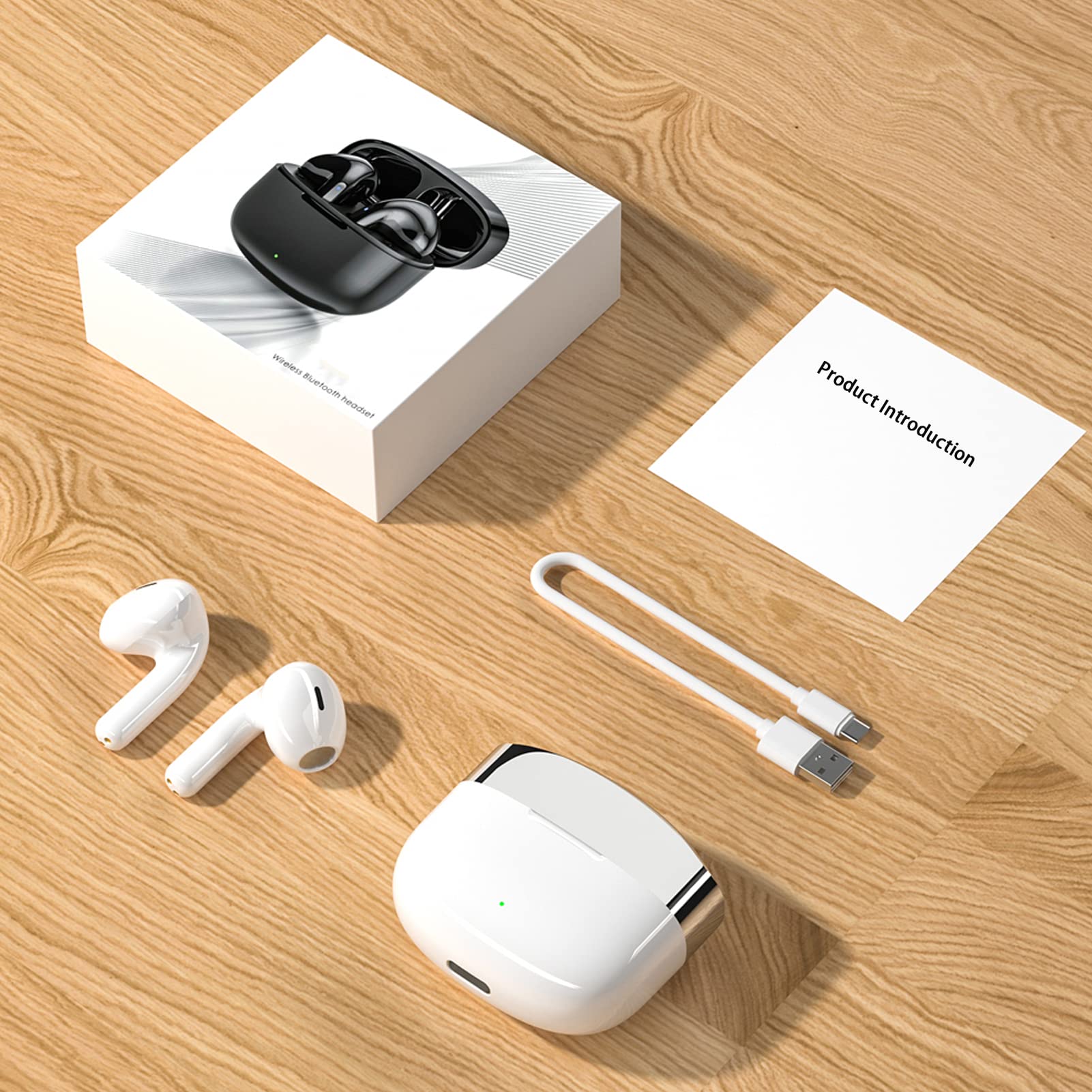 Xmenha Wireless Earbuds Touch Control Long Endurance Headphones Waterproof Small Invisible Bluetooth Headphone Earpiece Noise Reduction Headset Sports Bluetooth 5.1 Earphones for iPhone/Android