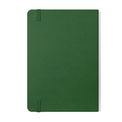 Silvine A5 Executive Hardback Notebook/Journal Green. 160 Lined Pages of 90gsm Premium Ivory Paper
