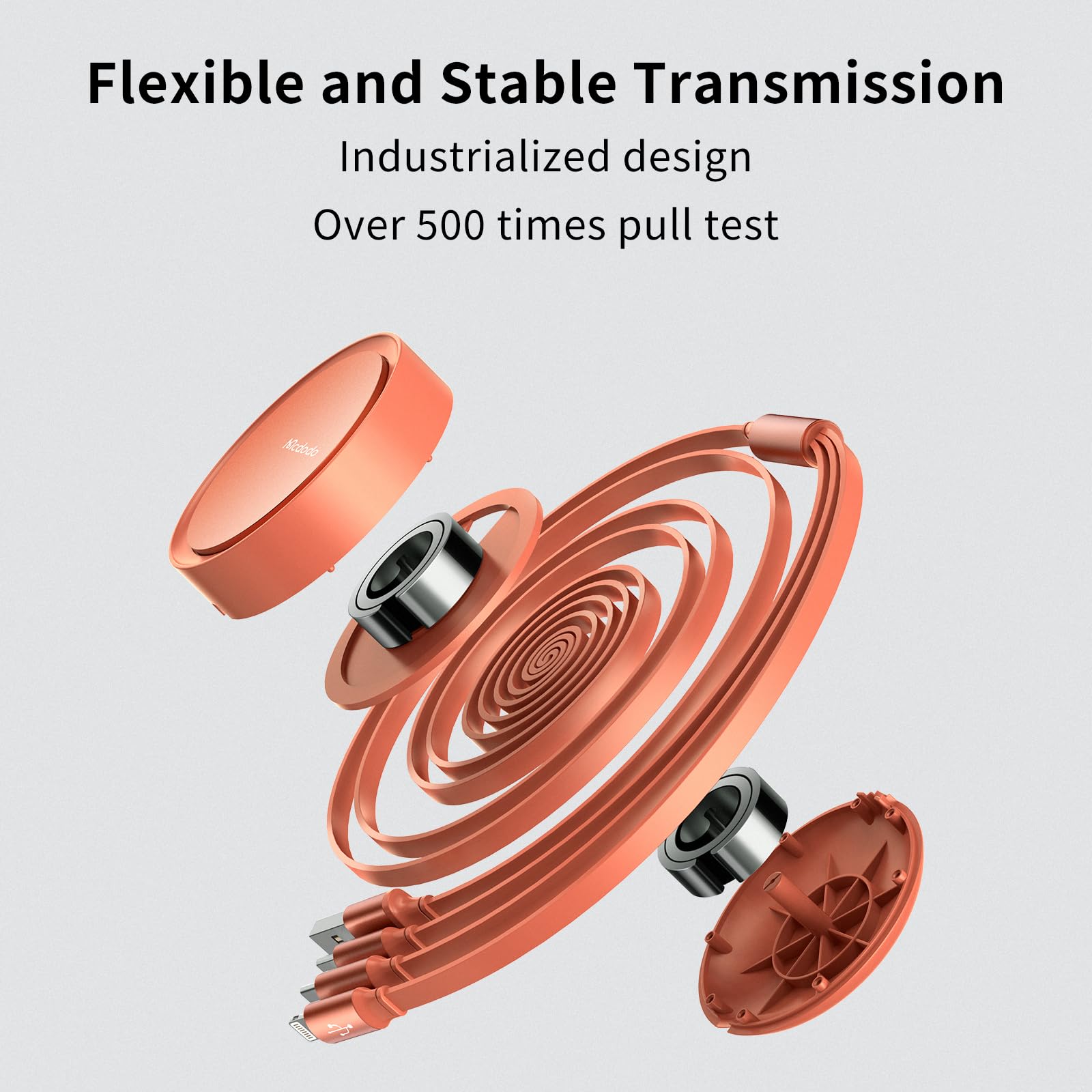 mcdodo Multi Charging Cable, 3 in 1 Retractable USB C Cable, 3A Retractable Charging Cable with Type C/USB A/IP for iOS/iPad/Samsung/Tablets (Black)