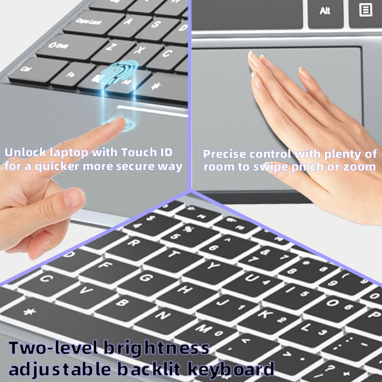 Morostron Touch Screen Laptop PC, 13.5" 3K 3000 * 2000 IPS Windows 11 Laptop Computer with N5095 Quad Core,16GB RAM 512GB SSD, Backlit Keyboard, finger print laptops, AC WiFi, full metal body