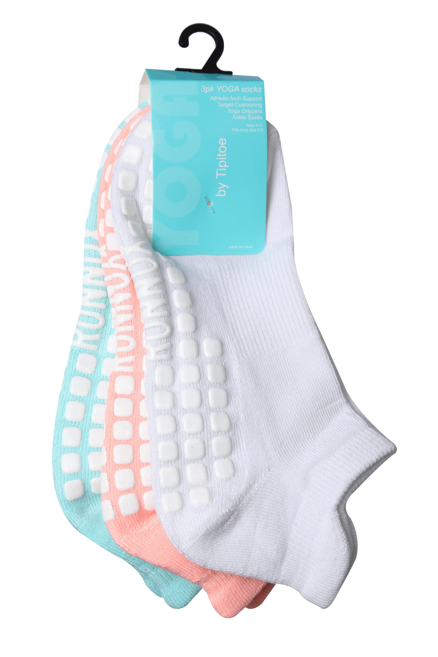 RONNOX Women's 6-Pairs Anti-Skid Non-Slip Silicone-Gripper Low Cut Cushioned Socks, For Yoga Pilates & Barre, Small/Medium RY04-A-SM